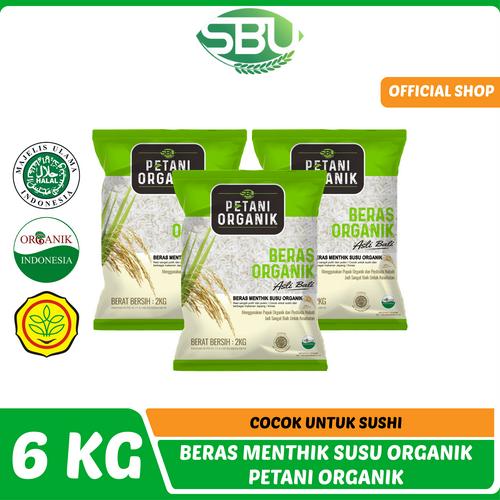 Jual Beras Menthik Susu Petani Organik Bundling 6kg / Cocok Untuk Sushi ...
