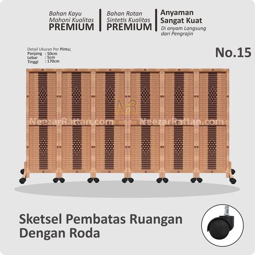 Jual Sketsel No.15 partisi pembatas Penyekat ruangan PAKAI RODA - 4 ...