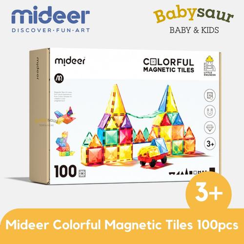 Jual Mideer Colorful Magnetic Tiles 60 / 100 pcs Mainan Magnet Edukasi ...