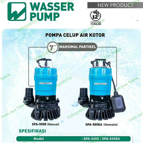 Jual Pompa Celup Air Kotor 2 inch Submersible Wasser SPA-550A Automatic ...