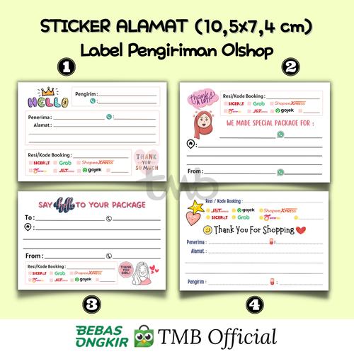 Jual 100 Pcs Stiker Sticker Label Pengiriman Alamat Olshop White - W-4 ...