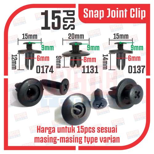 Jual Klip Kancing Baut Rivet Mobil Universal Snap Joint Clip 15 Pcs ...