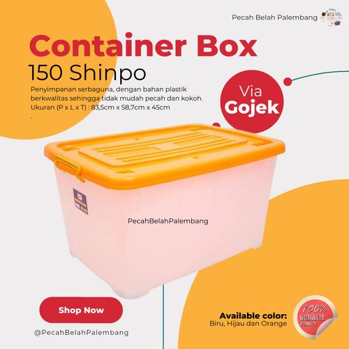 Jual Container Box CB 150 liter shinpo [ HANYA BISA GOJEK ] - Biru ...