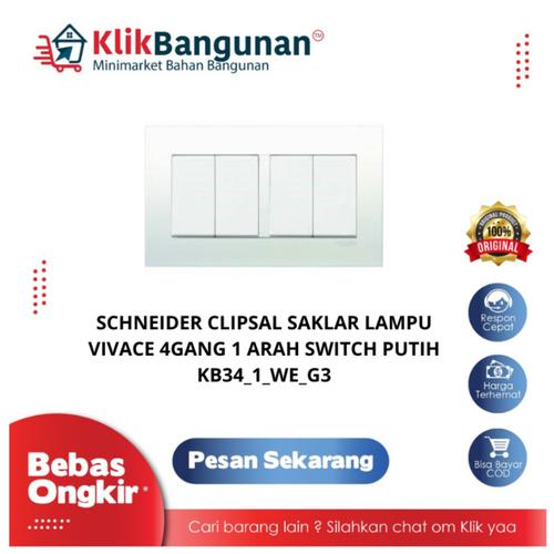 Jual SCHNEIDER CLIPSAL SAKLAR LAMPU VIVACE 4GANG 1 ARAH SWITCH PUTIH ...