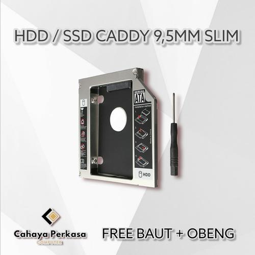Jual HDD Caddy 9.5MM Slim / DVD To HDD Slot / SSD Caddy Laptop Slim ...