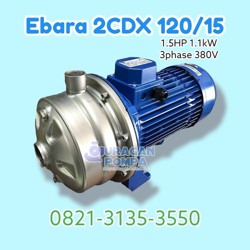 Jual Pompa Ebara 2CDX 120/15 3phase 380v double impeller 1.5HP 1.1kW NEW - Jakarta Barat ...