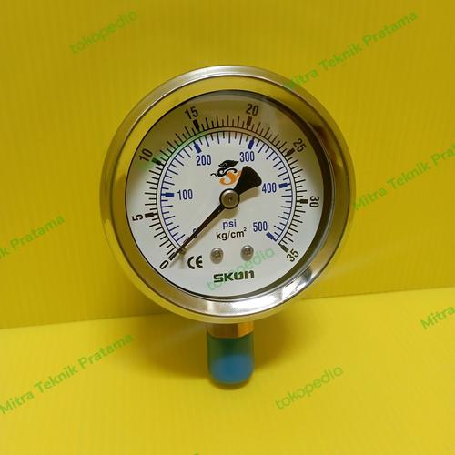 Jual Manometer Pressure Gauge Stainless SKON 2 1/2 inchi 35 Bar / 500 ...