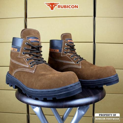 Jual SEPATU BOOTS PRIA SAFETY UJUNG BESI RUBICON CAT COKLAT KERJA ...