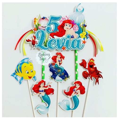 Jual Topper Cake Tusukan Hiasan Kue Ulang Tahun - Mermaid Ariel - Ariel ...
