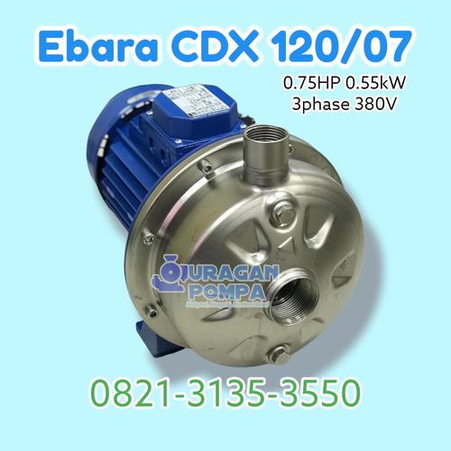 Jual Pompa Sentrifugal Ebara CDX 120/07 3phase 380v 0.75HP 0.55kw stainless - Jakarta Barat ...