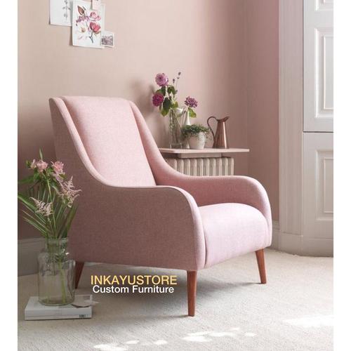 Jual SOFA SINGLE SOFT PINK MINIMALIS | SOFA SINGLE MODERN MINIMALIS ...