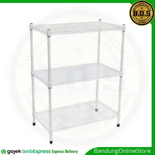 Jual Rak Barang Rak Susun Krisbow Rak Besi 3 Tingkat 75x35x89 Cm Putih ...