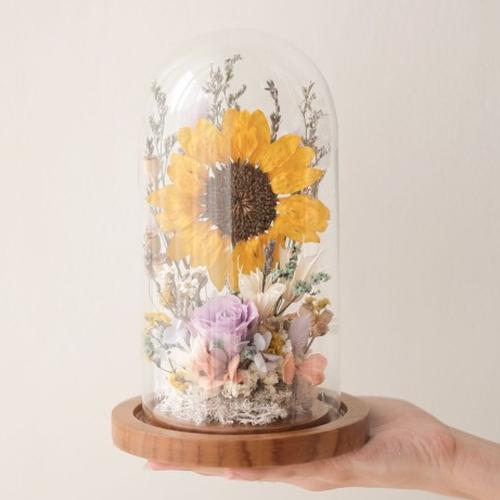 Jual Happy Dried Flowers Glass Dome (Sunflower & Rose Dome) - Kembangan ...