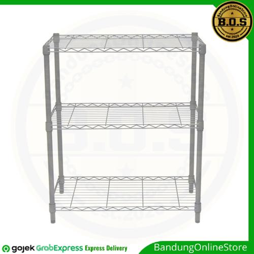 Jual Rak Barang Rak Susun Krisbow Rak Besi 3 Tingkat 75x35x89 Cm Silver ...