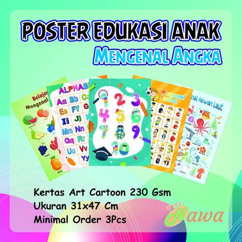 Jual Poster Edukasi Anak Balita/PAUD/TK/Poster Pendidikan Angka - 1 ...