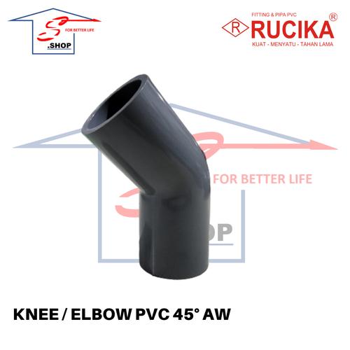 Jual Fitting Pipa PVC Knee / Elbow 45 Derajat 3 Inch / 3" AW Rucika ...