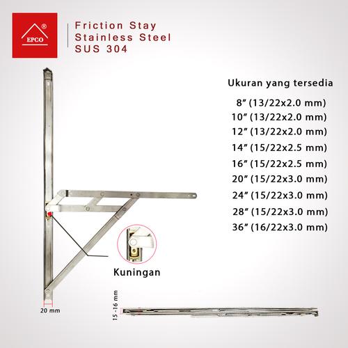 Jual EPCO ENGSEL CASEMENT/ENGSEL JENDELA JUNGKIT/FRICTION STAY 20" - 20 ...
