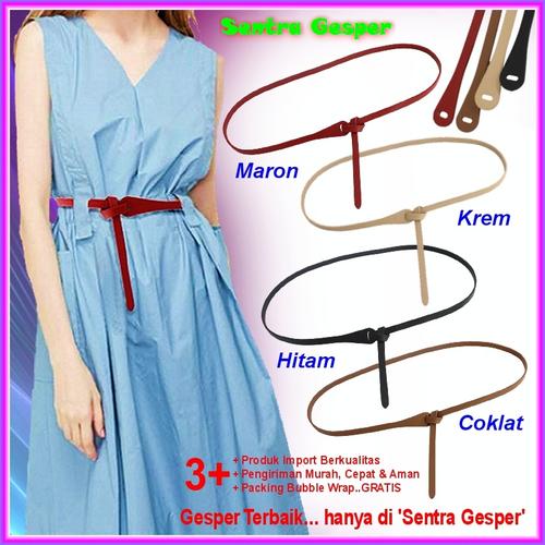 Jual Tali Gesper Ikat Pinggang Belt Kecil Kulit Wanita Sabuk Cewek Fashion - Hitam - Jakarta ...