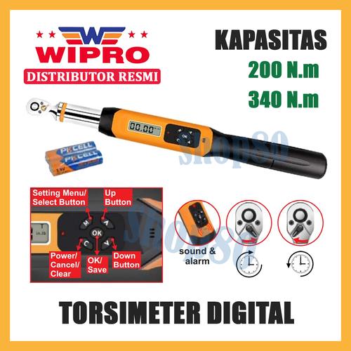 Jual Wipro Torsi Meter Digital Kunci Momen Torque Meter 200 340 Nm 1/2 ...