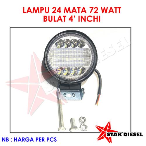 Jual LAMPU SOROT BUS LAMPU TRUK CAHAYA PUTIH LAMPU LED BULAT 4 INCH 24 ...