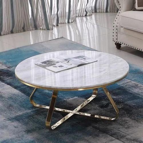 Jual Meja Tamu Bulat Top Marble besi Gold Luxury / Coffe Table - Kab ...