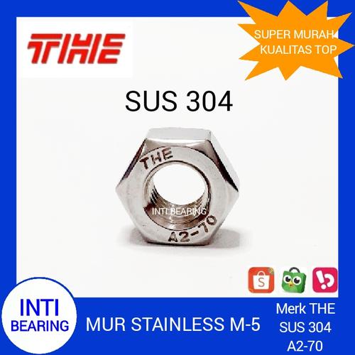 Jual MUR STAINLESS M5 MERK THE SS SUS 304 HEX NUT M5 x 0,8 PITCH 0.8 ...
