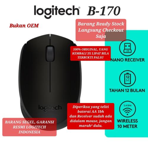 Jual Logitech B170 Wireless Mouse Logitech Wireless Mice Mouse Nirkabel ...