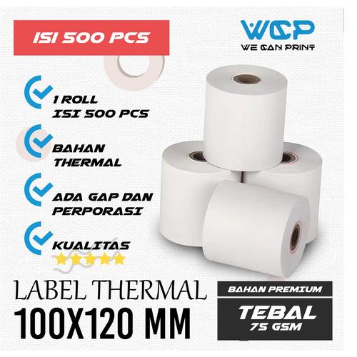 Jual LABEL STICKER THERMAL 100X120 MM KERTAS STIKER BARCODE THERMAL 500 PCS - Jakarta Barat - We ...