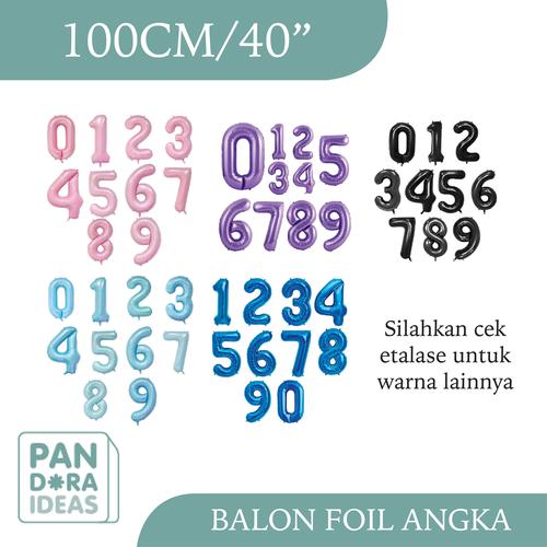 Jual Balon Foil Angka Besar 40"(100cm) | Balon Angka Jumbo 100cm ...