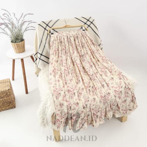 Jual Rok Panjang Plisket Prisket Pastel/ Rok Import / Maxi Skirt Motif ...
