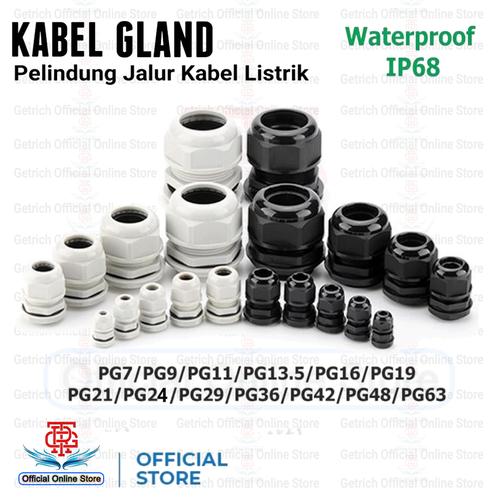 Jual Gland Cable Kabel Glan Waterproof PG 7 9 11 13.5 16 19 21 Hitam ...
