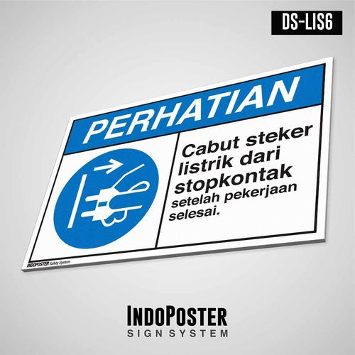 Jual Safety Sign PVC K3 ANSI Cabut Steker Listrik Dari Stopkontak - XS ...