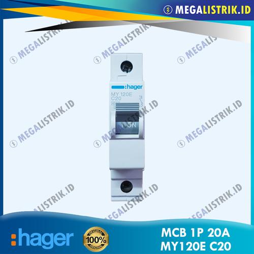 Jual Hager MCB 1P 20A MY120E / MCB 1 Phase 20 Ampere 4.5kA C20 SNI - Kota Surabaya - megalistrik ...