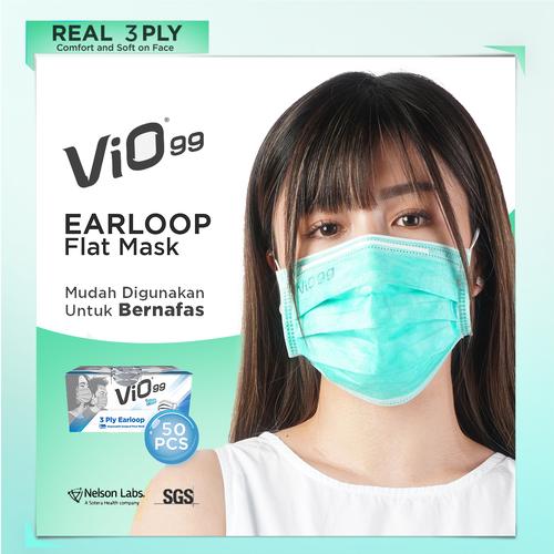 Jual Masker medis 3 ply merk vio perbox isi 50 - ada kemenkes BFE PFE VFE - Hijau - Kota ...
