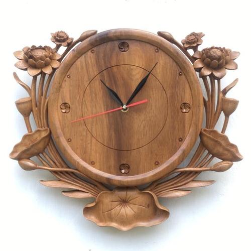 Jual Jam Dinding Bunga Lotus Kayu Ukiran Bali Ukuran 35x39x2.5 cm - Kab ...