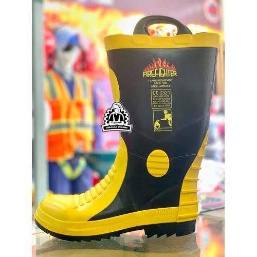 Jual Sepatu Boot Pemadam Kebakaran Safety Boot DAMKAR Fire Fighter ...