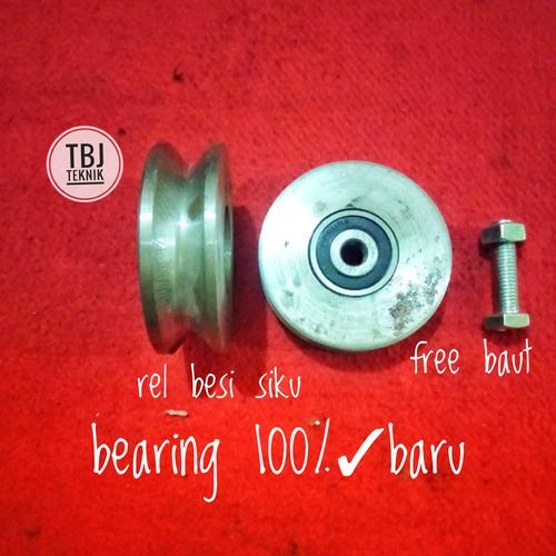 Jual roda pagar besi super 8 cm tanpa rumah roda - rel besi siku - Kab ...