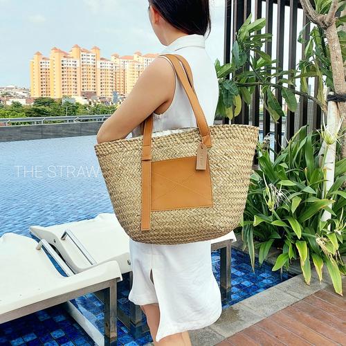 Jual Straw Travel Beach Tote Eco Bag Tas Anyaman Pantai Handmade Hand ...