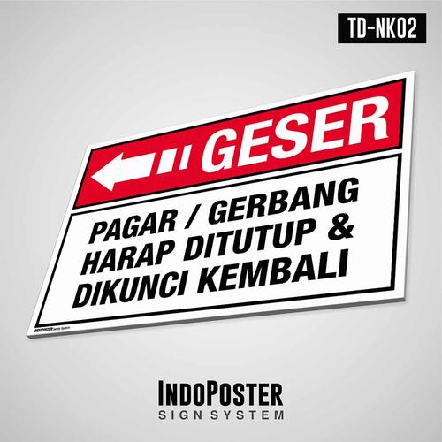 Jual Stiker Sign PVC Pagar Gerbang Tutup Kembali Arah Kiri M 45x30cm ...