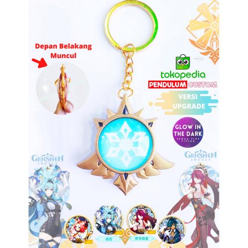 Jual Gantungan kunci Vision Genshin Impact keychain HYDRO Metal Premium ...