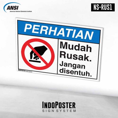 Jual Stiker Safety Sign K3 ANSI Mudah Rusak Jangan Disentuh - XS - Kab ...