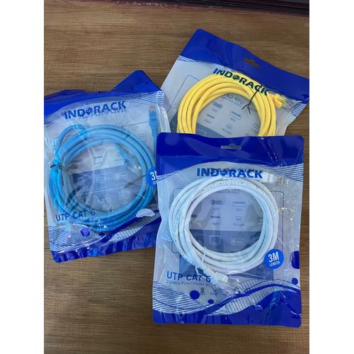Jual Patchcord 3M INDORACK Patch Cord CAT6 KABEL LAN Utp 3 Meter RJ45 ...