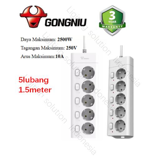 Jual Stop Kontak Multi Switch 5 Lubang/gongniu/5tombol G3050 1.5m/3m/5m - 3050 5m - Jakarta ...