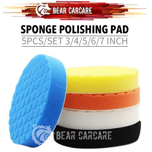 Jual sponge Polisher Pad 5 pcs 3in 4in 5inc busa poles sponge poles ...