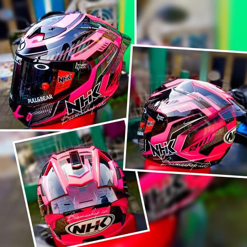 Promo Helm Nhk Gp 1000 Plasma Pink Full Face Double Visor - M, Helm ...