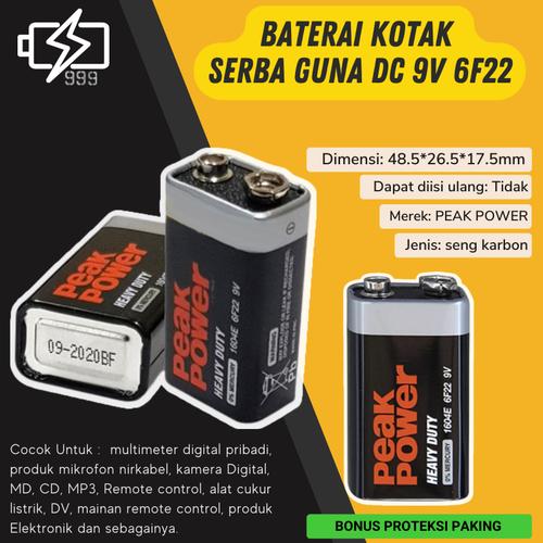 Promo HEAVY DUTY BATERAI 9V KOTAK 6F22 PEAK POWER 1 PCS - 1 Pcs ...