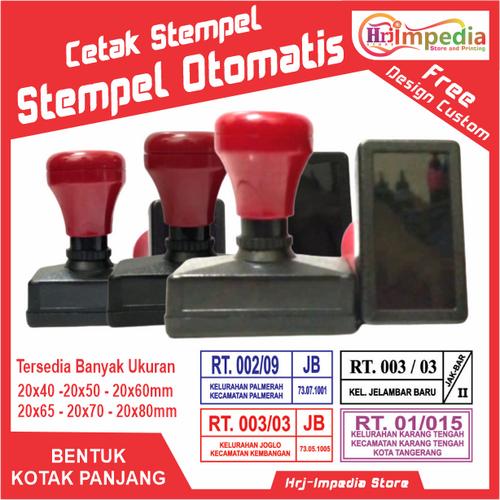 Promo Cetak Stempel Otomatis Kotak Persegi Panjang | Stempel Bisa 1-5 ...