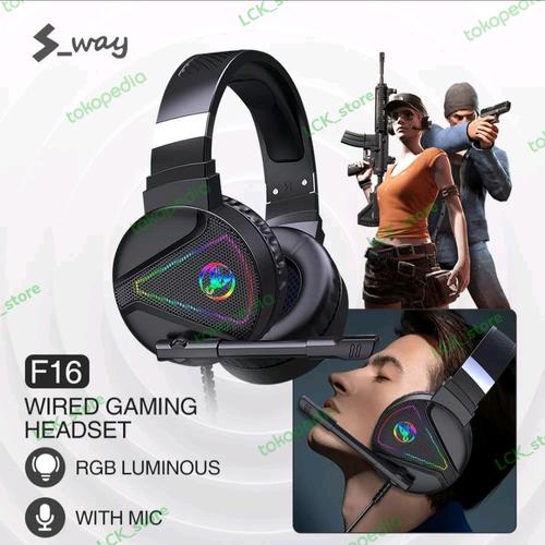 Jual F16 Headset Gaming RGB Luminous professional 7.1 Original ...