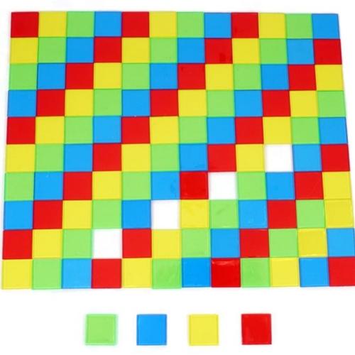 Jual Transparent Square Tiles montessori set of 12 - 4 warna - Kota ...