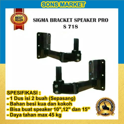 Jual SIGMA S 718 WALL BRACKET BREKET SPEAKER PRO DINDING PROFESIONAL ...